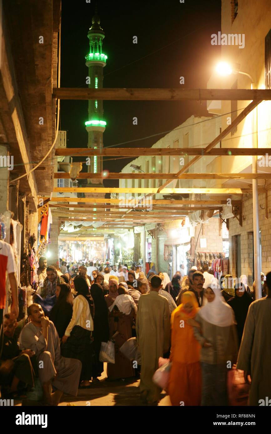 Sharia El Souk Street Bazaar, local shopping area in Aswan, Egypt ...