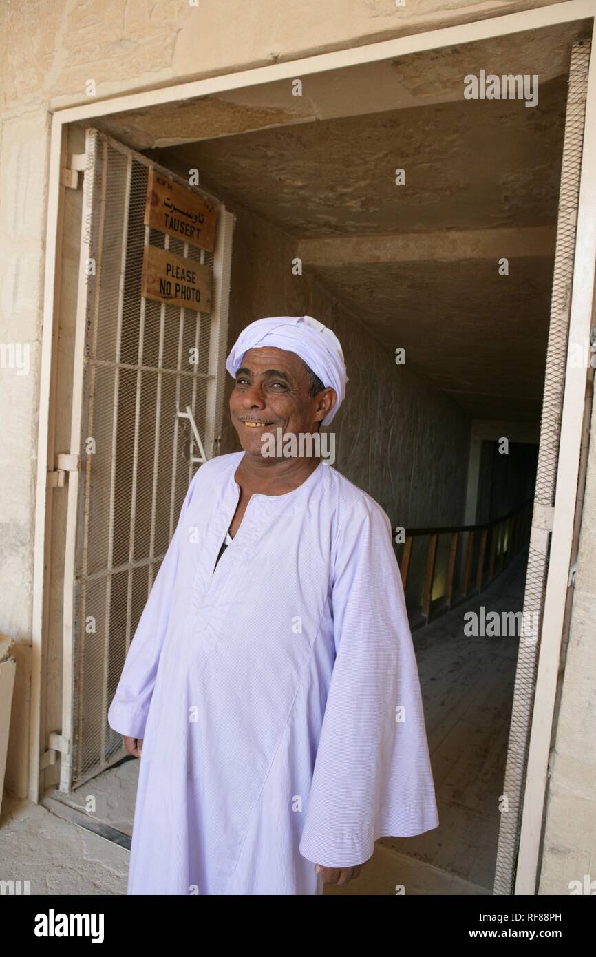 Guard, Queen Twosret's tomb, Valley of the Kings, Luxor, Egypt, Africa ...