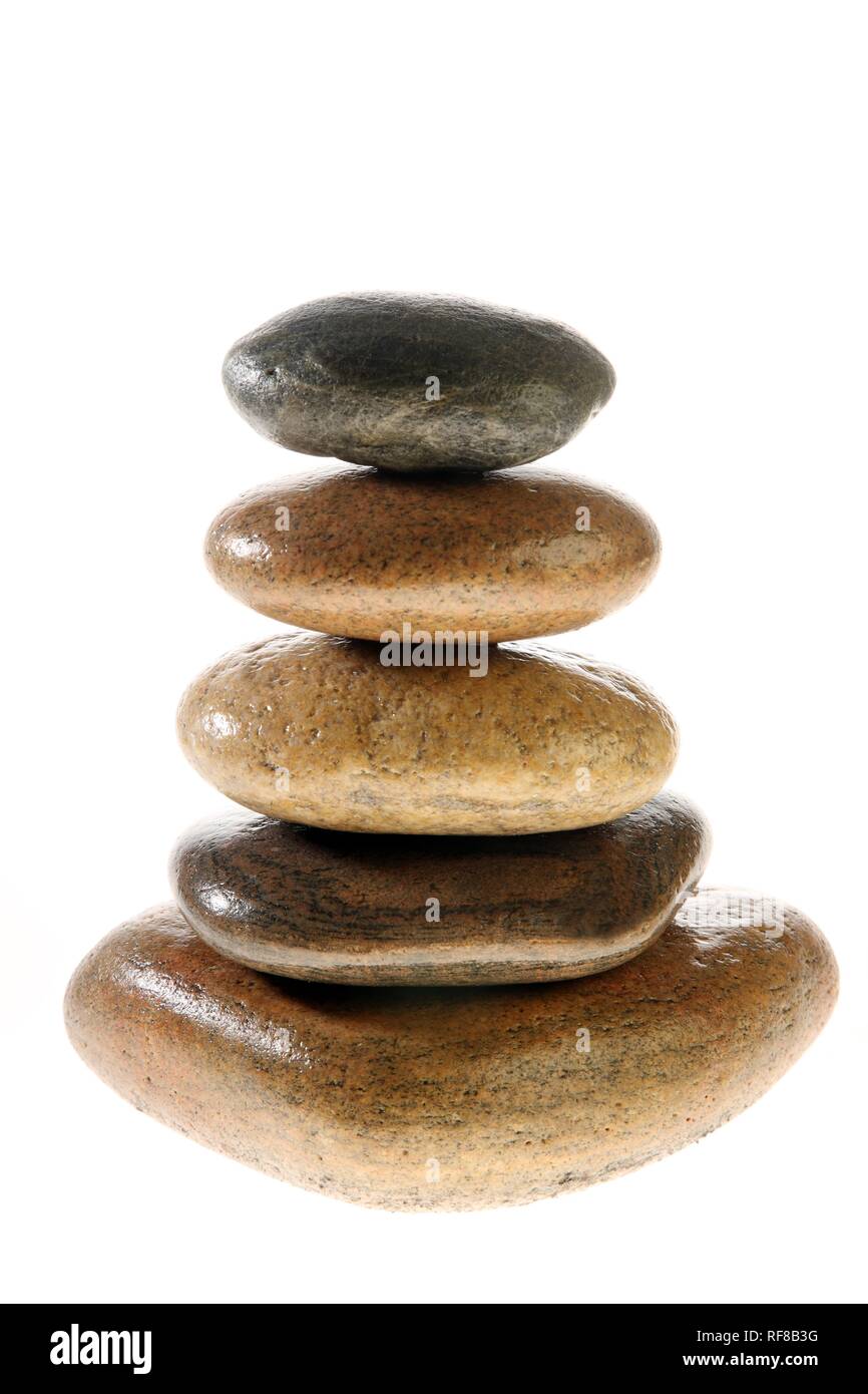 Studio still-life: stacked pebbles, stones Stock Photo - Alamy