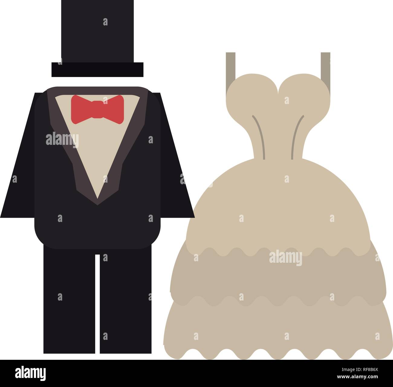 Wedding dress and groom suit Stock Vector Image & Art - Alamy