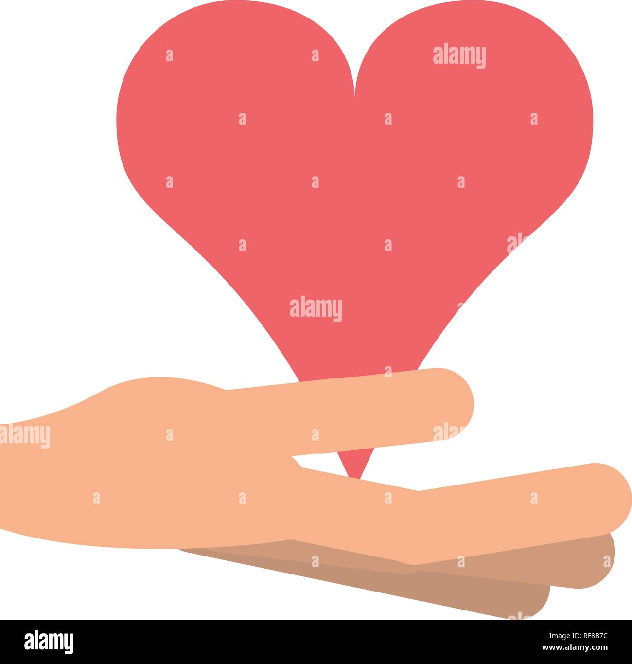 Hand with heart Stock Vector Image & Art - Alamy