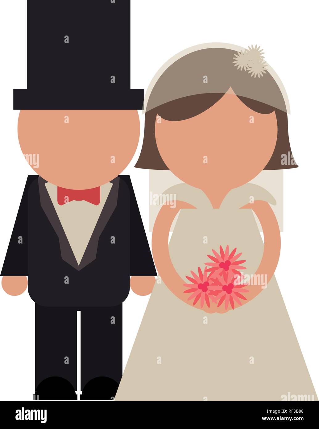 Bride and groom couple avatar Stock Vector Image & Art - Alamy