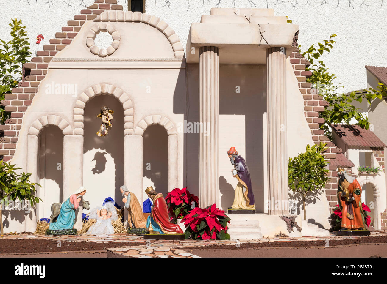 Funchal madeira Portugal Christmas Nativity scene in the christmas fair ...