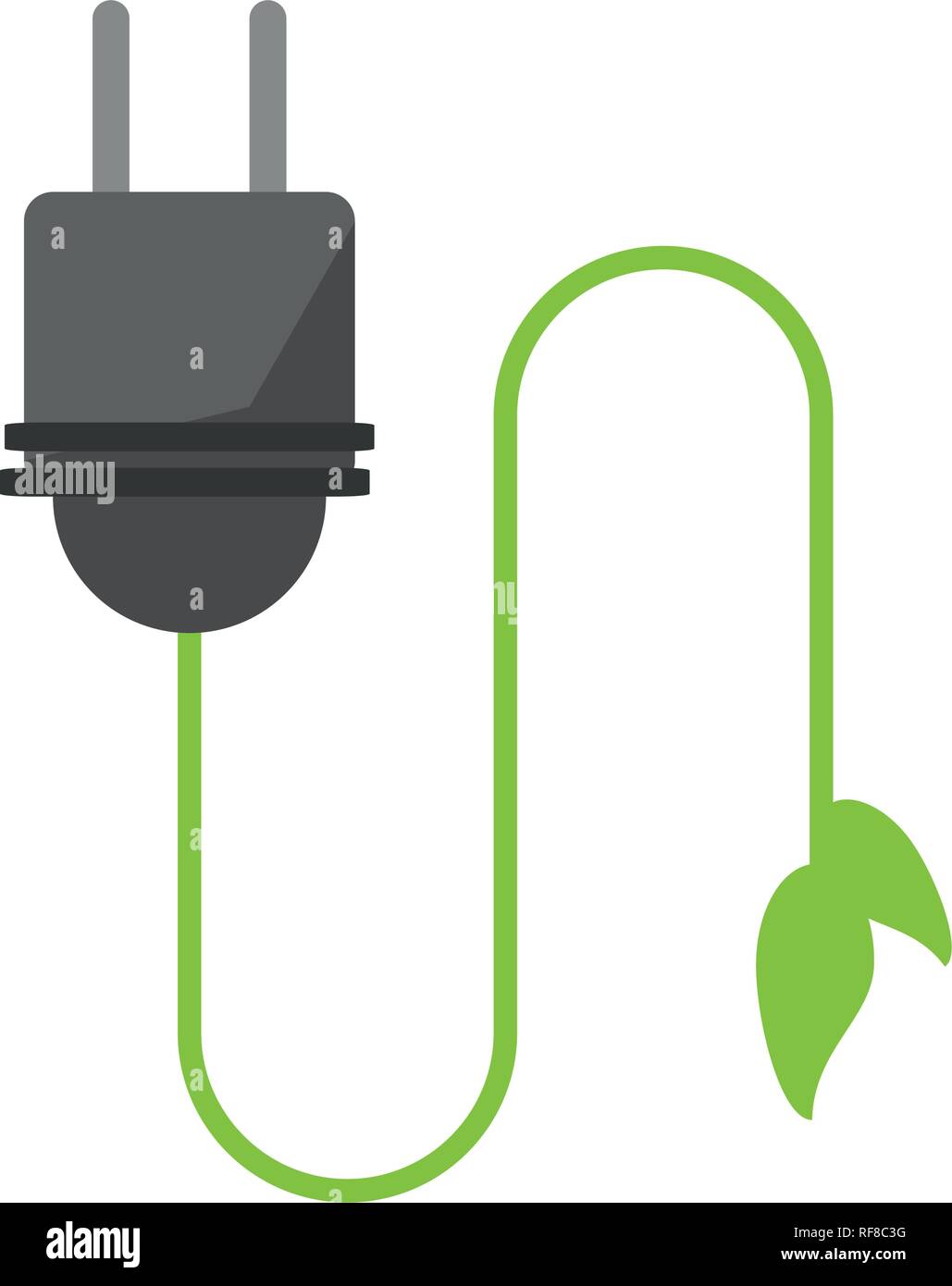 Plug with ecology wire plant symbol Stock Vector Image & Art - Alamy