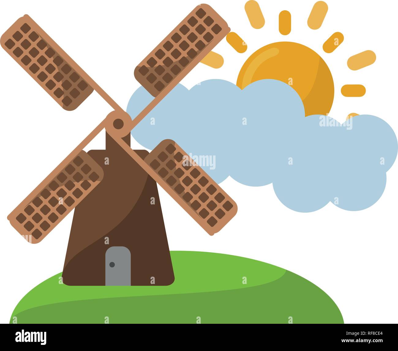 Traditional dutch windmill on Stock Vector Images - Alamy