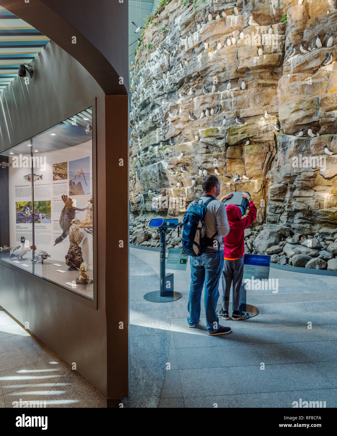 Perlan Museum (The Pearl) Reykjavik, Iceland. Perlan exhibits Icelandic ...