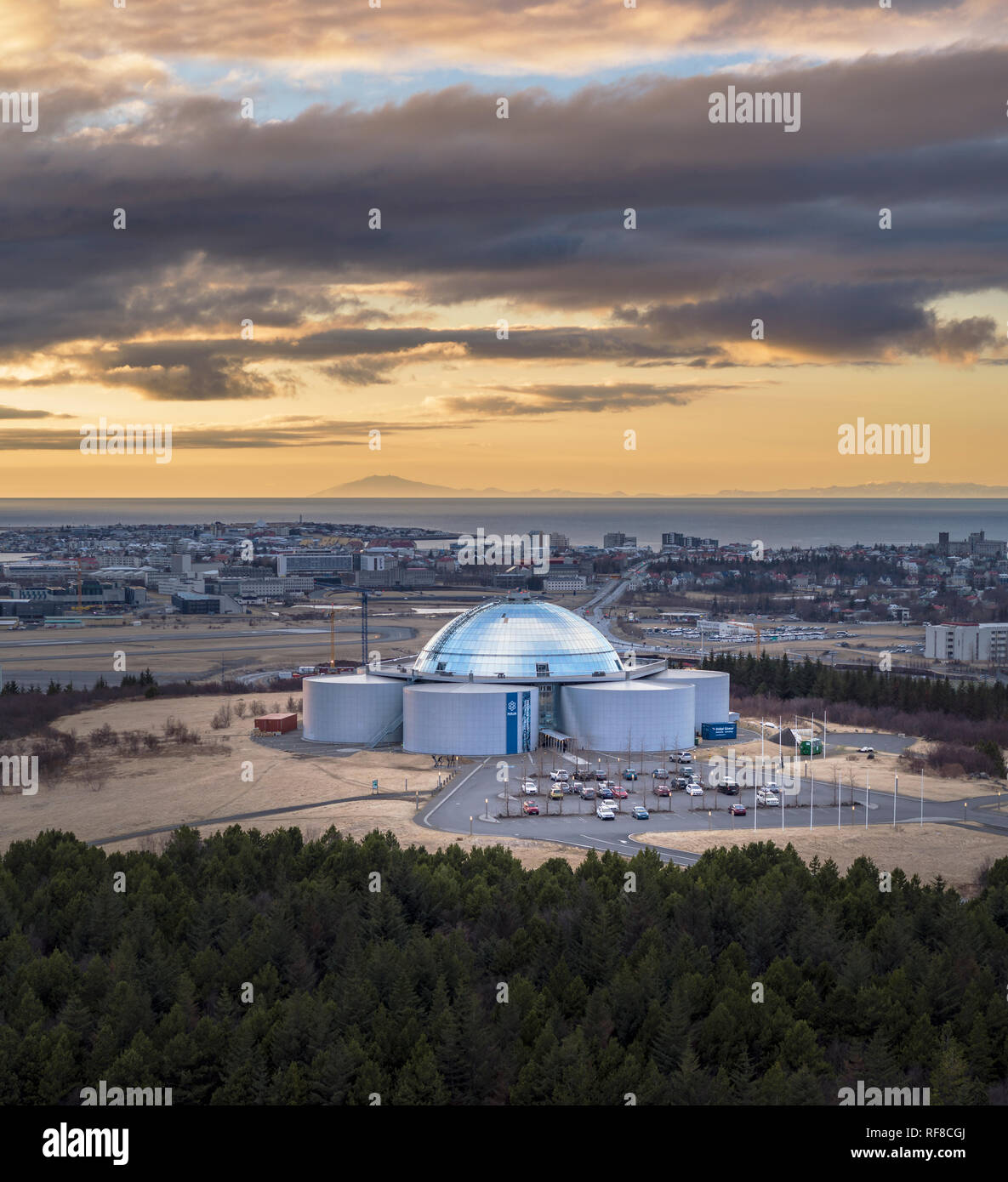 Perlan Museum,(The Pearl) Reykjavik, Iceland. Perlan exhibits Icelandic ...