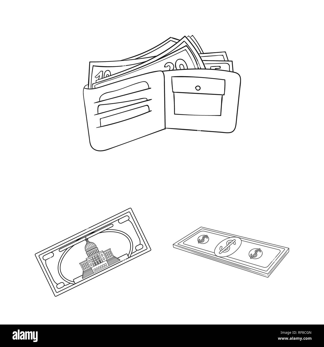 cash,currency,dollar,stack,bank,pile,financial,bitcoin,paper,set,vector,icon,illustration ...