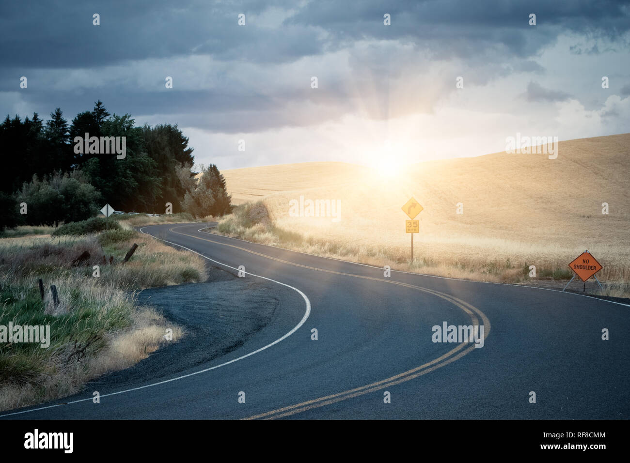 clean highway road in america Stock Photo - Alamy