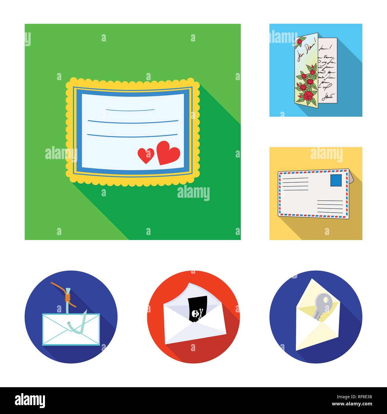 Vector illustration of card and christmas icon. Collection of card and ...