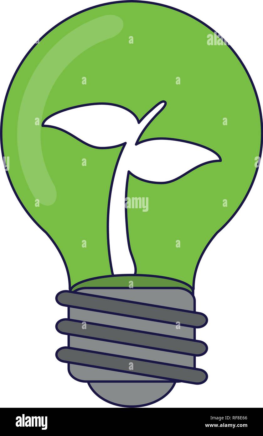 Eco bulb light with plant Stock Vector Image & Art - Alamy
