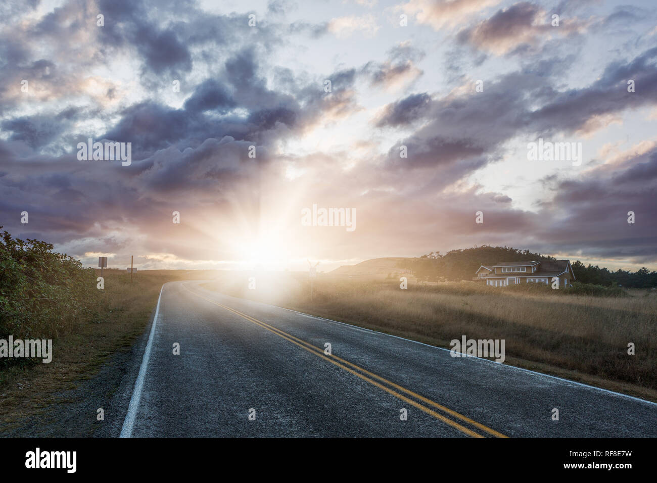 clean highway road in america Stock Photo - Alamy