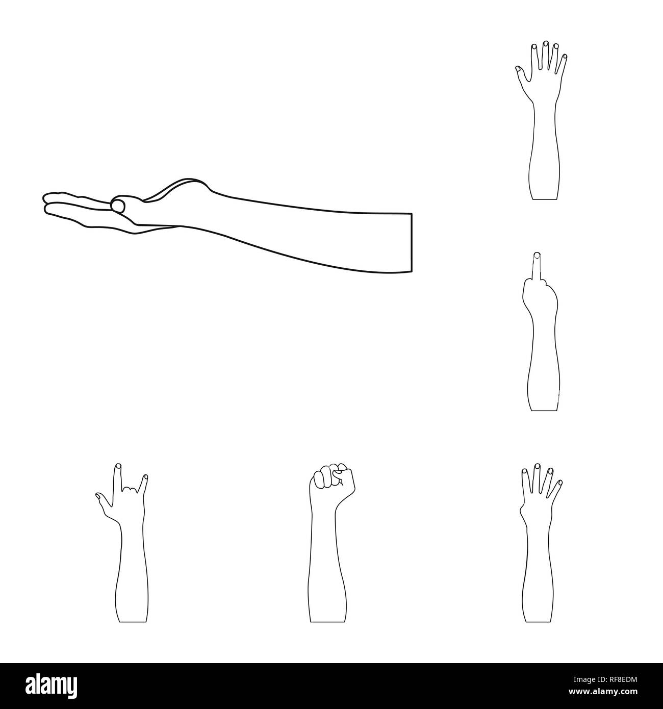 Vector illustration of animated and thumb symbol. Collection of ...