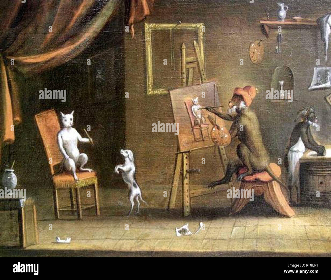 Monkey art painting Stock Photo - Alamy