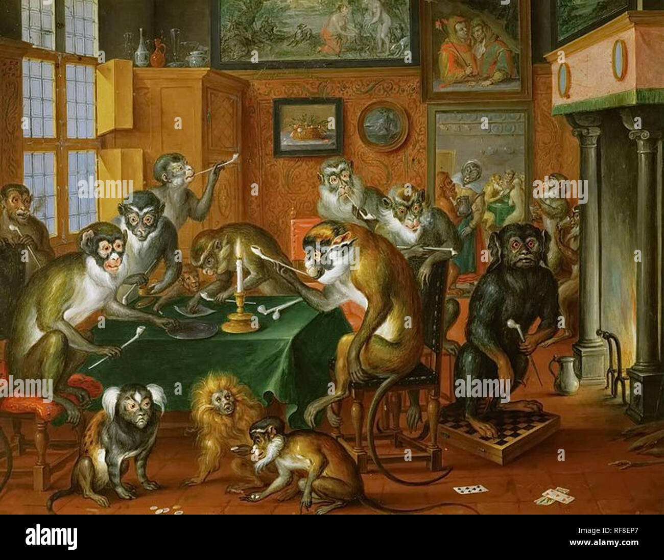 Monkey art painting Stock Photo - Alamy