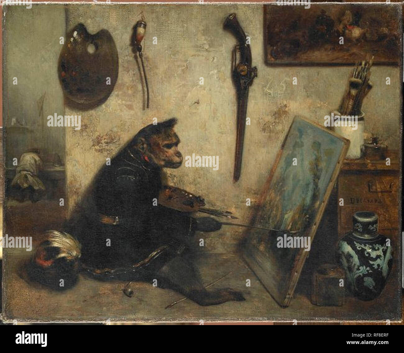 Monkey art painting Stock Photo - Alamy