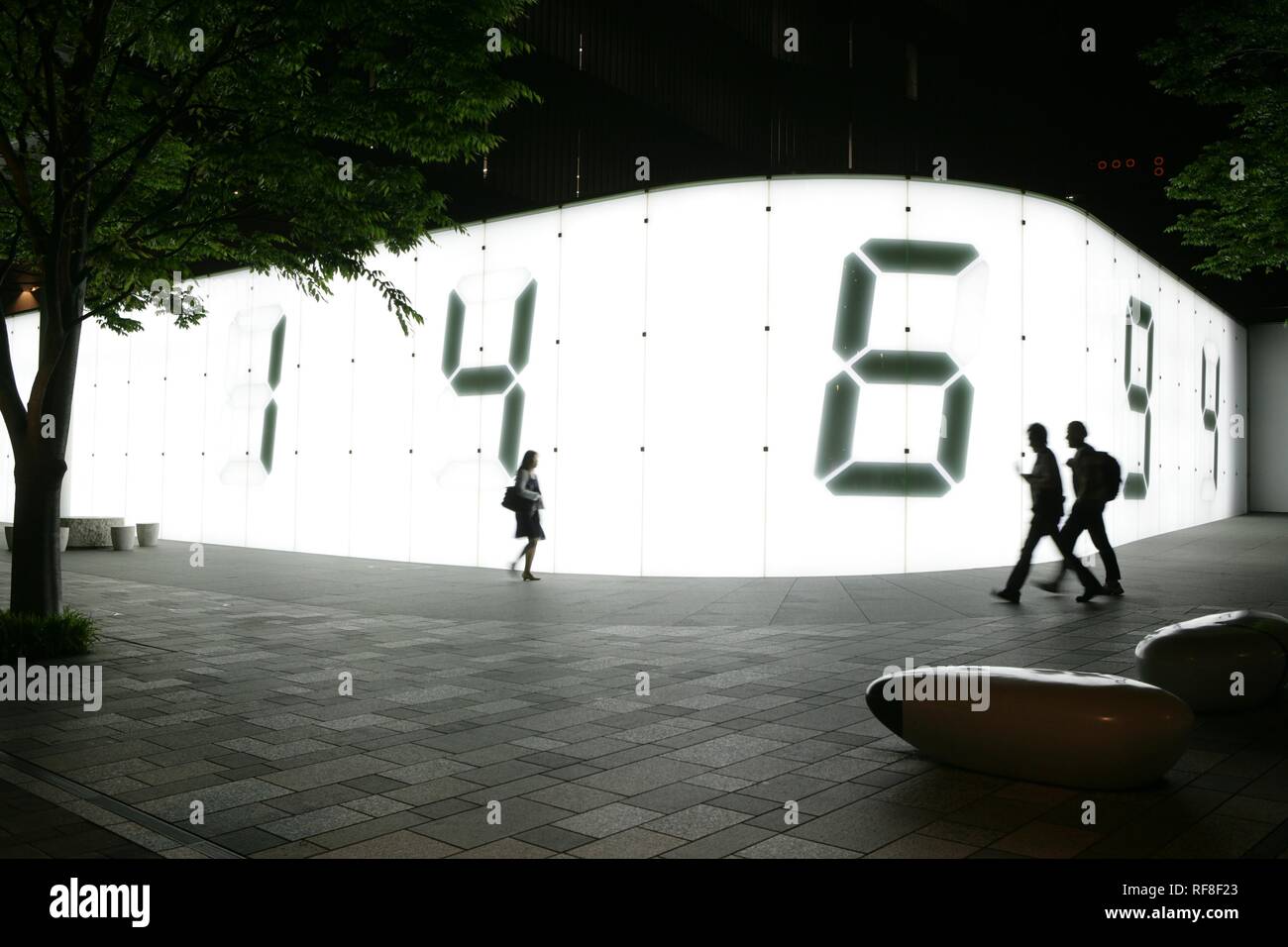 Japan, Tokyo: Roppongi Hills, light installation at the TV Asahi ...