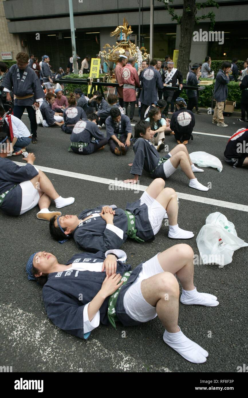 Japan, Tokyo: Shrine festival, called Matsuri. The Shinto shrines are ...