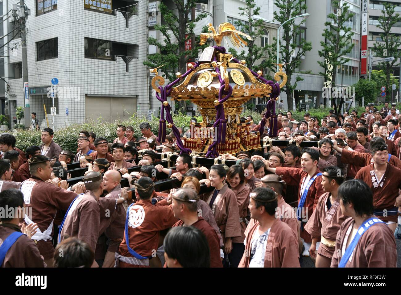 Japan, Tokyo: Shrine festival, called Matsuri. The Shinto shrines are ...