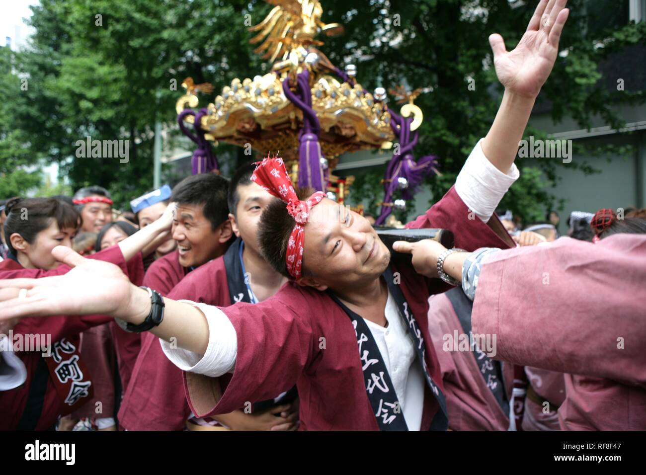 Japan, Tokyo: Shrine festival, called Matsuri. The Shinto shrines are ...