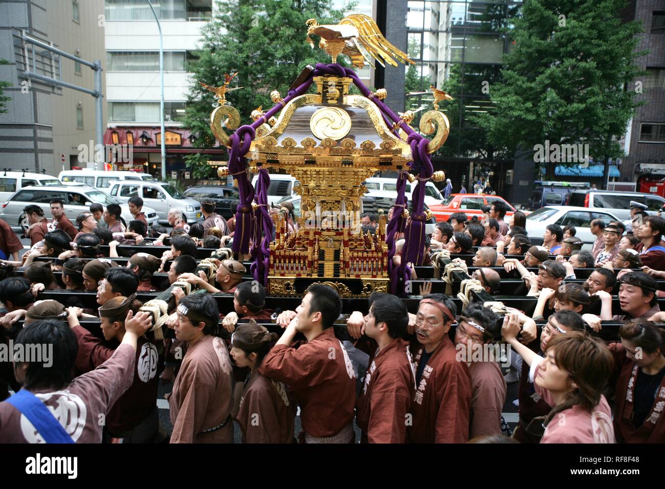 Japan, Tokyo: Shrine festival, called Matsuri. The Shinto shrines are ...