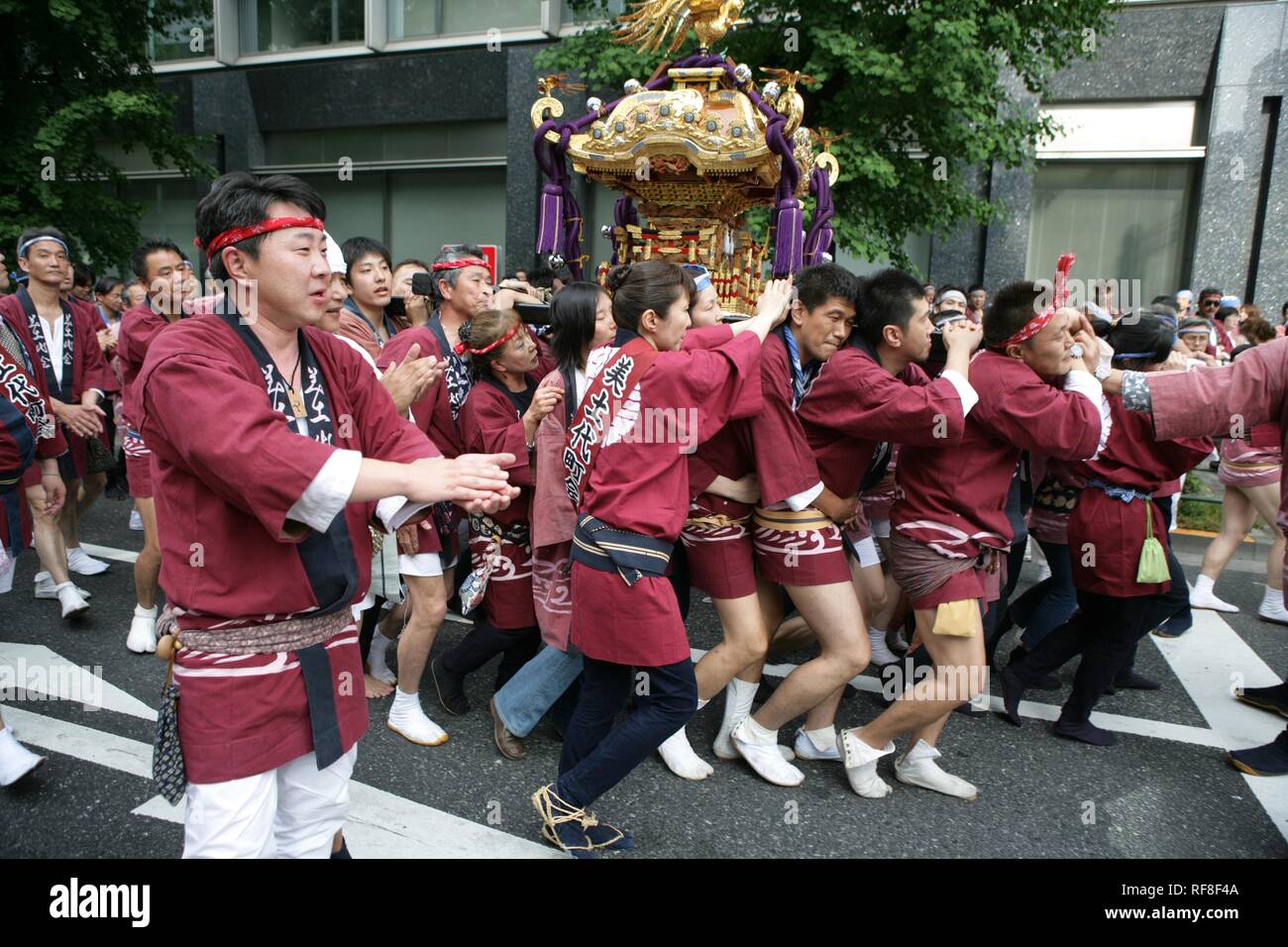 Japan, Tokyo: Shrine festival, called Matsuri. The Shinto shrines are ...