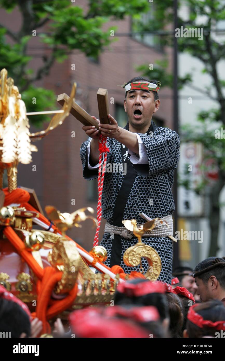 Japan, Tokyo: Shrine festival, called Matsuri. The Shinto shrines are ...