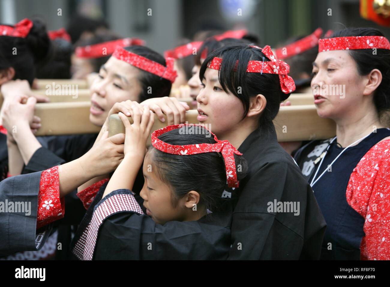 Japan, Tokyo: Shrine festival, called Matsuri. The Shinto shrines are ...
