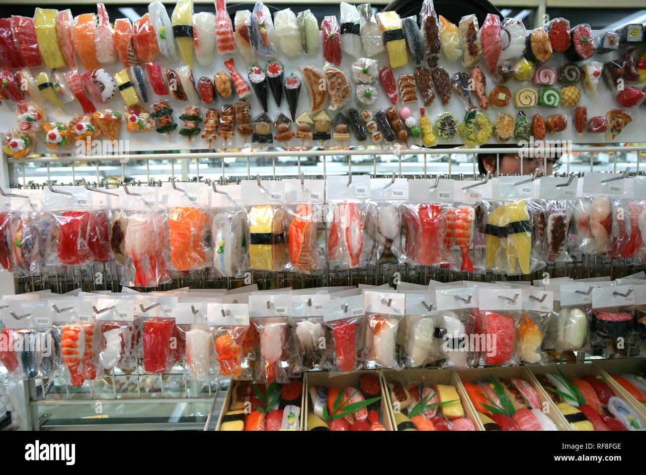Japan, Tokyo: Shop for plastic food models. Restaurants show their ...