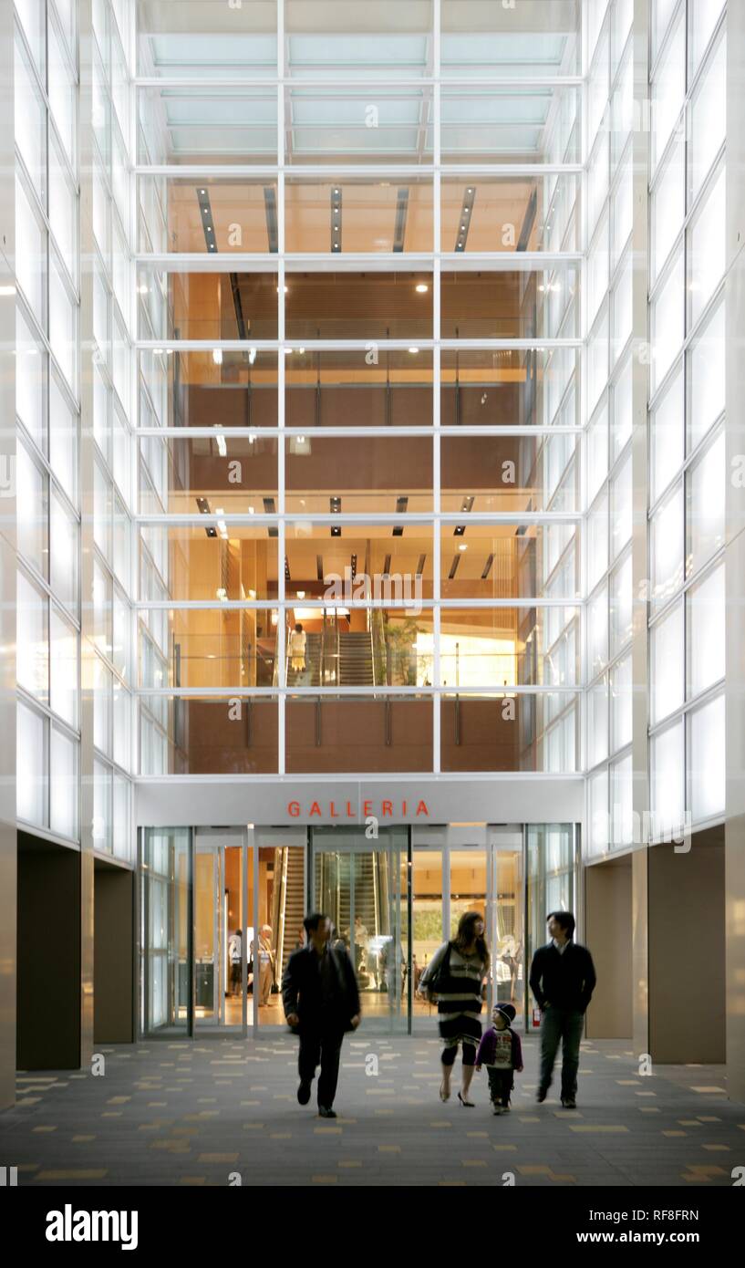 Tokyo Midtown complex, entrance to the Shopping Mall Galleria, Roppongi ...
