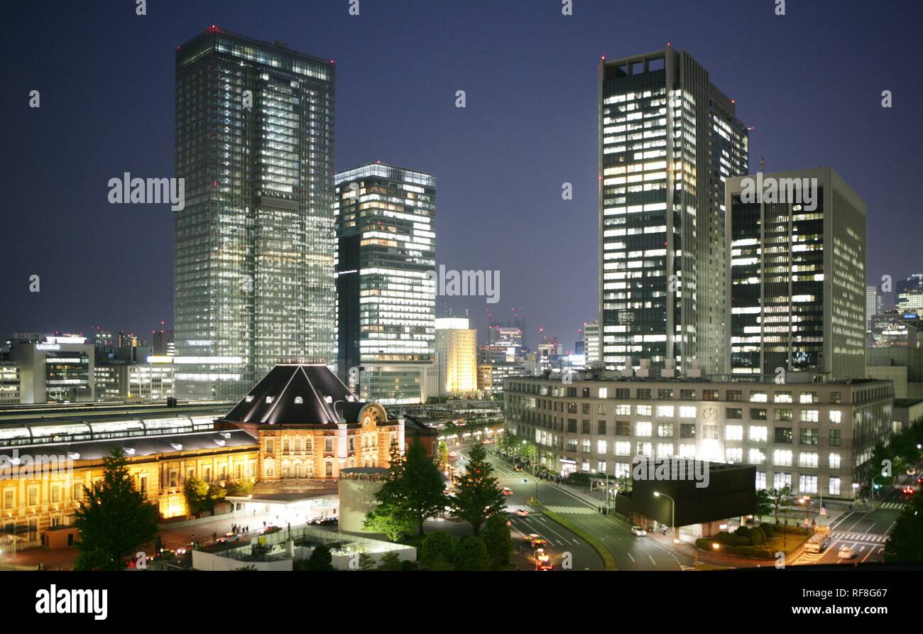 Tokyo Station area with its many new office buildings, hotels, shopping ...