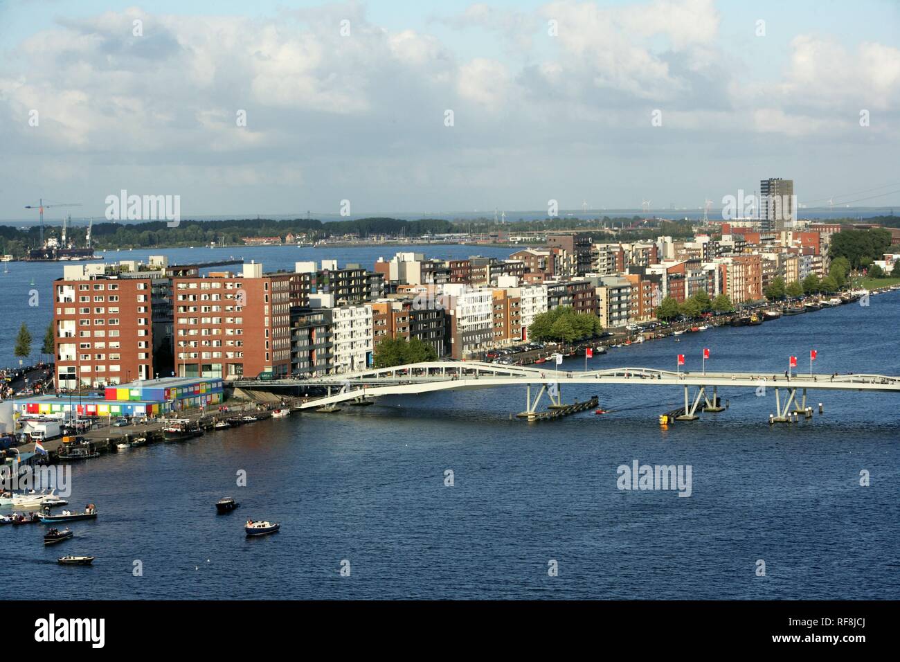 Modern apartment buildings on Java Island, island in the Ij river ...