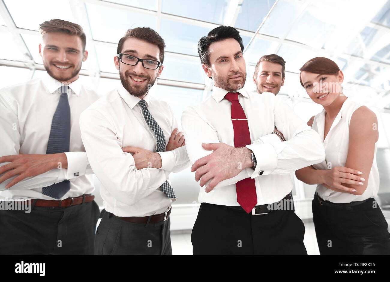 group of professional company employees standing together Stock Photo ...