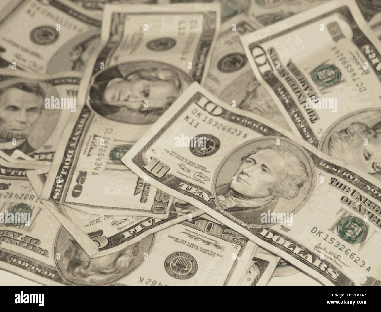 Ten banknotes Stock Vector Images - Alamy