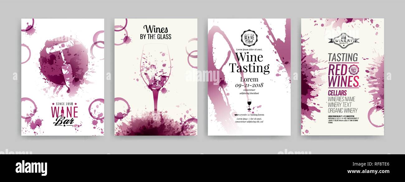 Collection of templates with wine designs. Brochures, posters ...