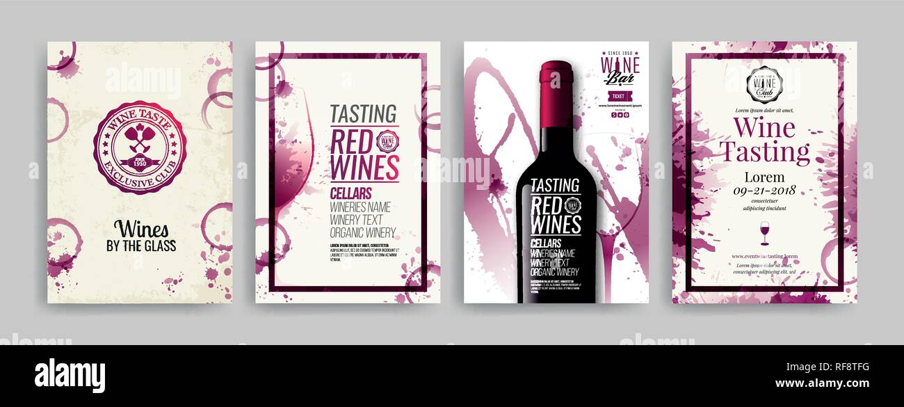 Collection of templates with wine designs. Brochures, posters ...