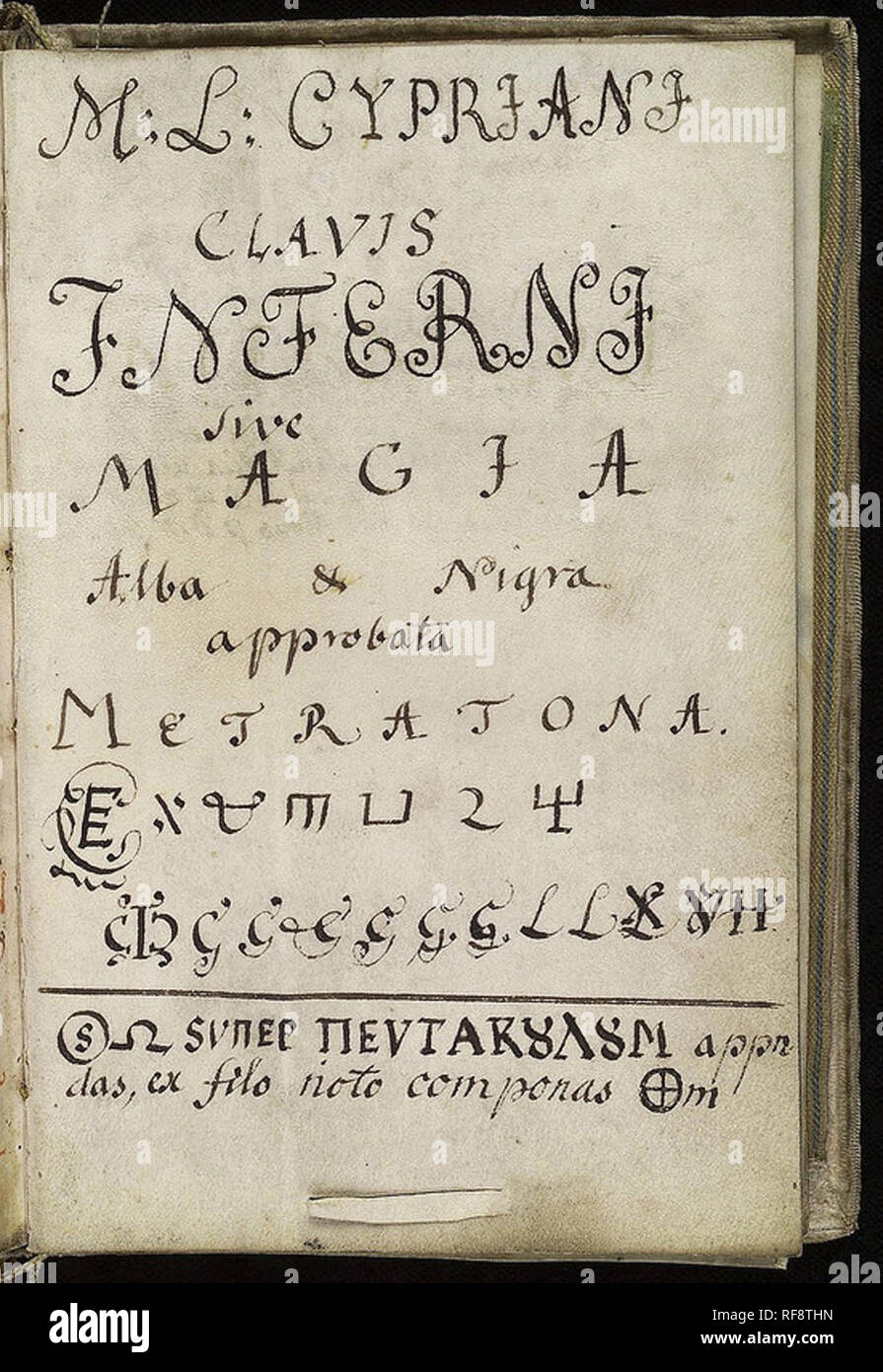 Magical book page from an ancient text Stock Photo - Alamy