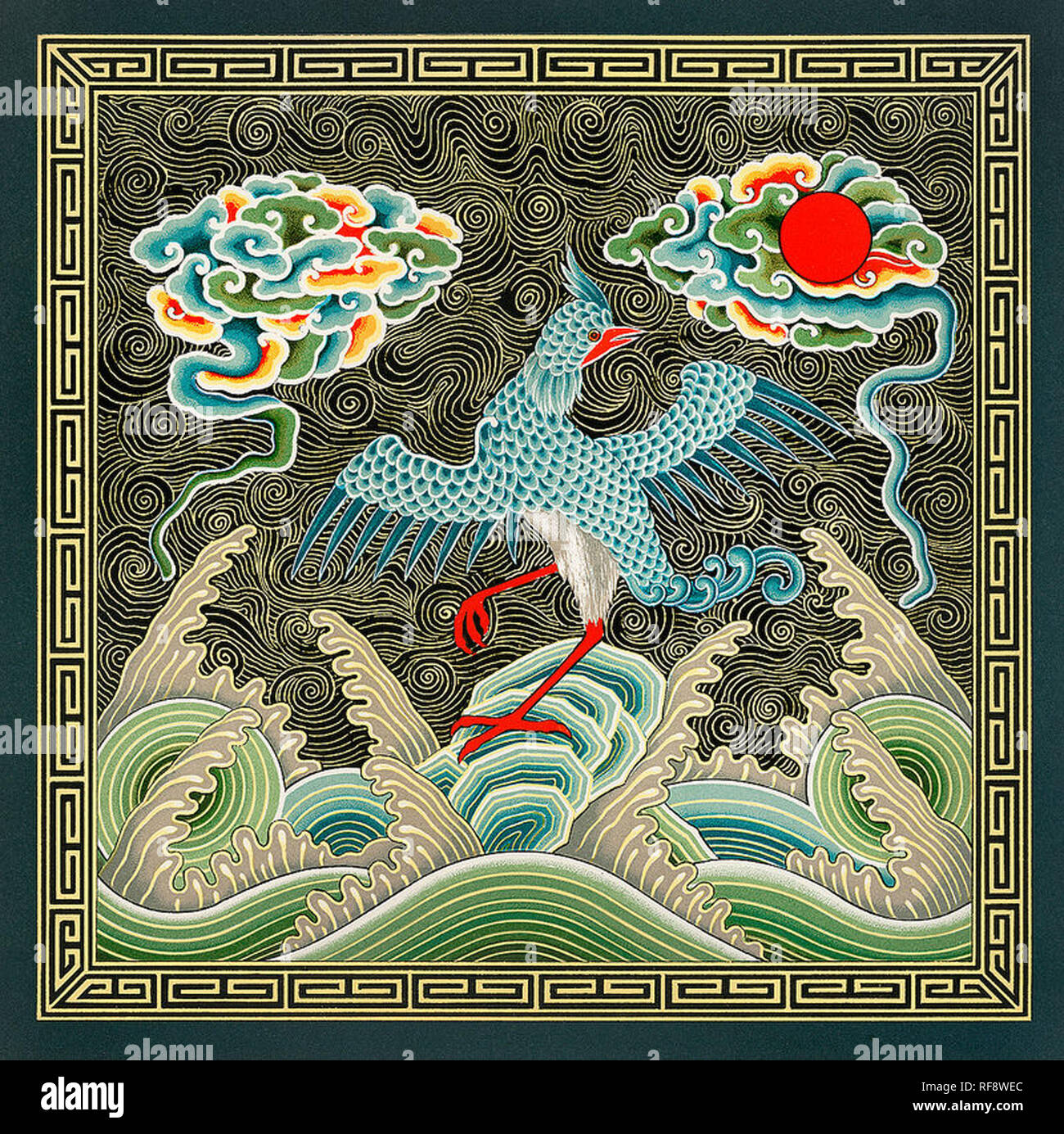 Vintage illustration of a stylised bird Stock Photo - Alamy