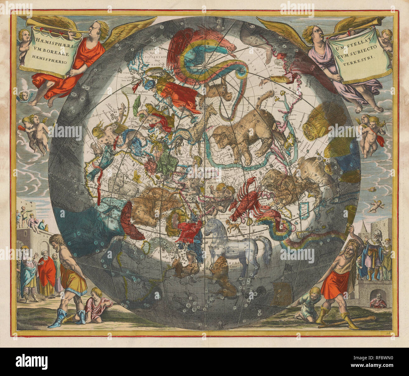 vintage chart in an astrological star map theme. Authentic ancient ...