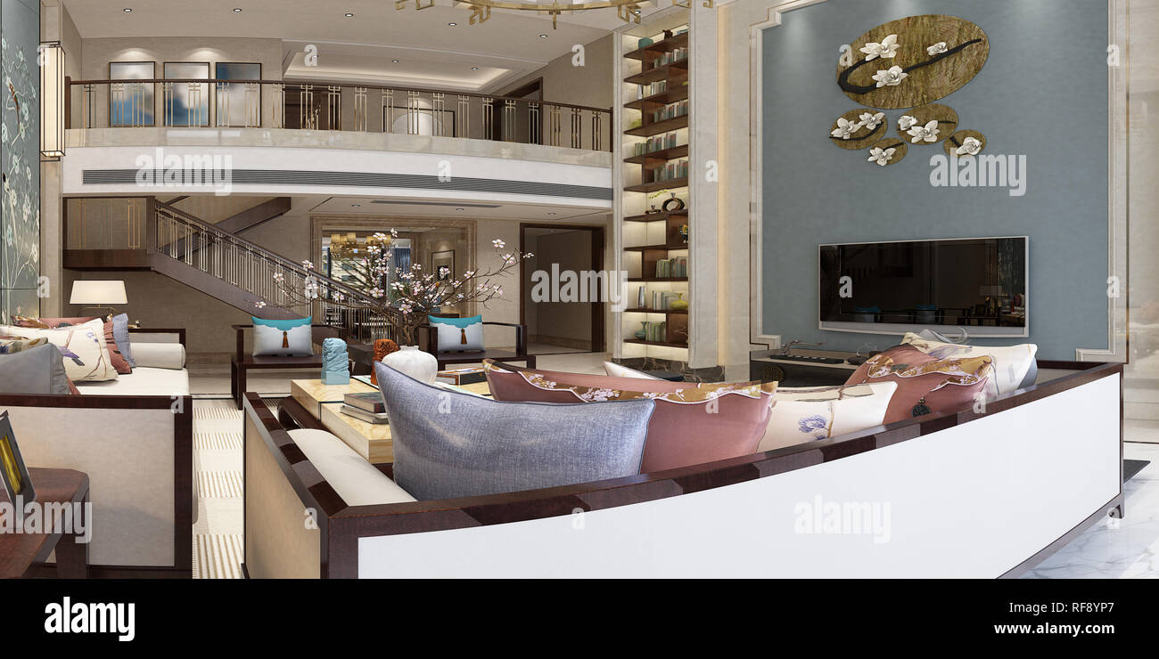 3d render of modern home interior Stock Photo - Alamy