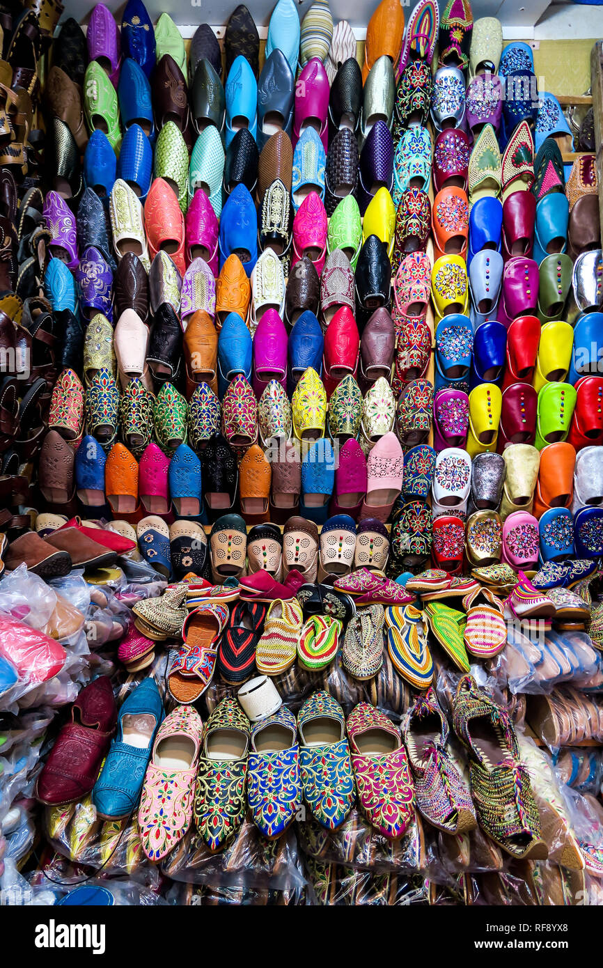 colorful shoes for sale, photo as background Stock Photo - Alamy
