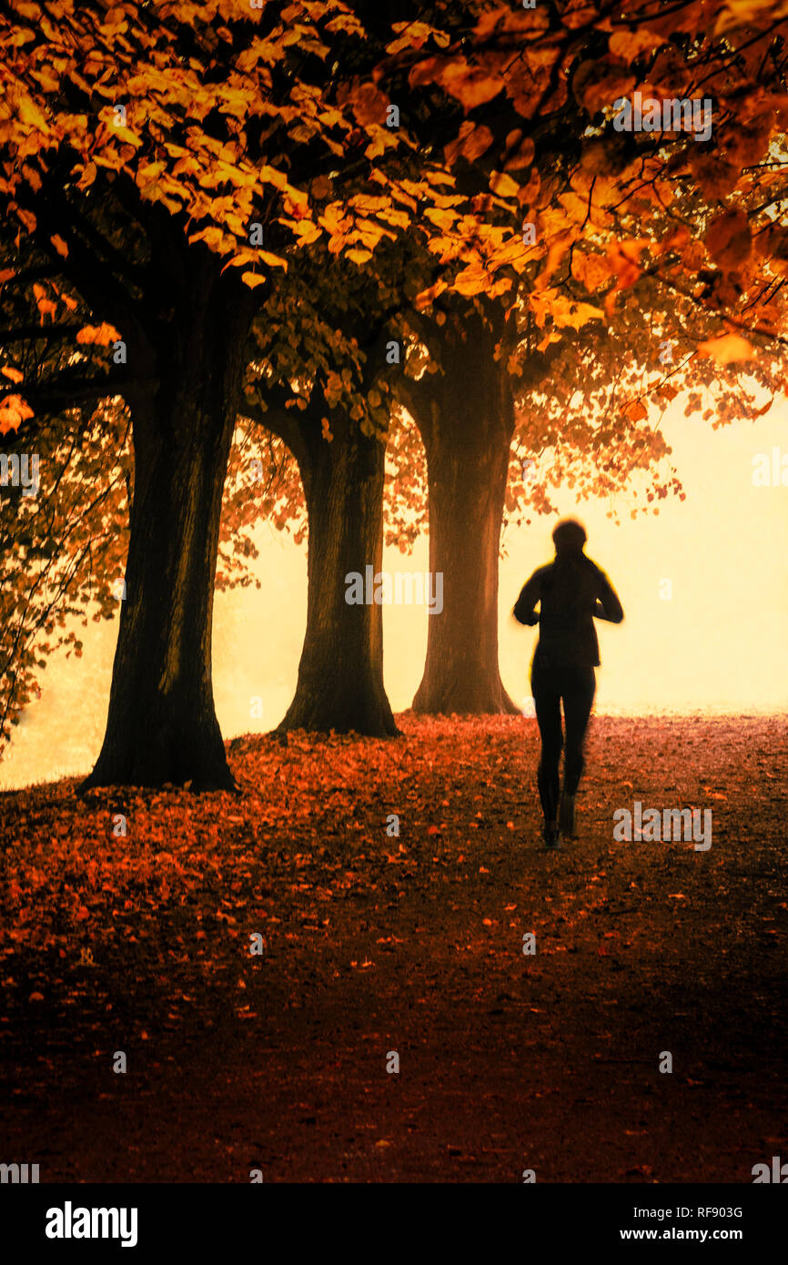 Mystery woman running silhouette hi-res stock photography and images ...