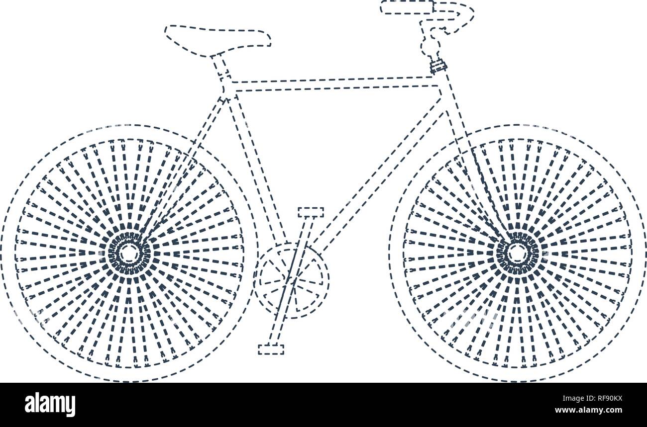 Vector symbol of bike silhouette with dotted outline. Vector ...