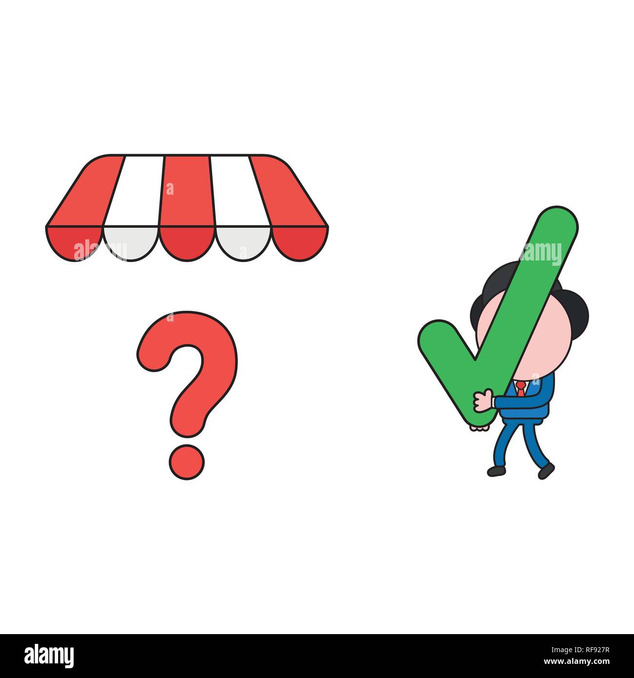 Vector illustration businessman character walking and carrying check ...