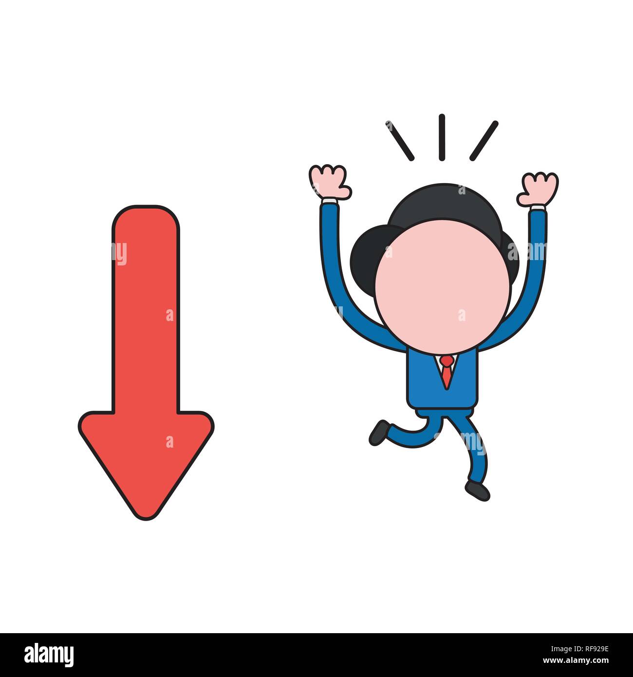 Vector illustration businessman character running away from arrow ...