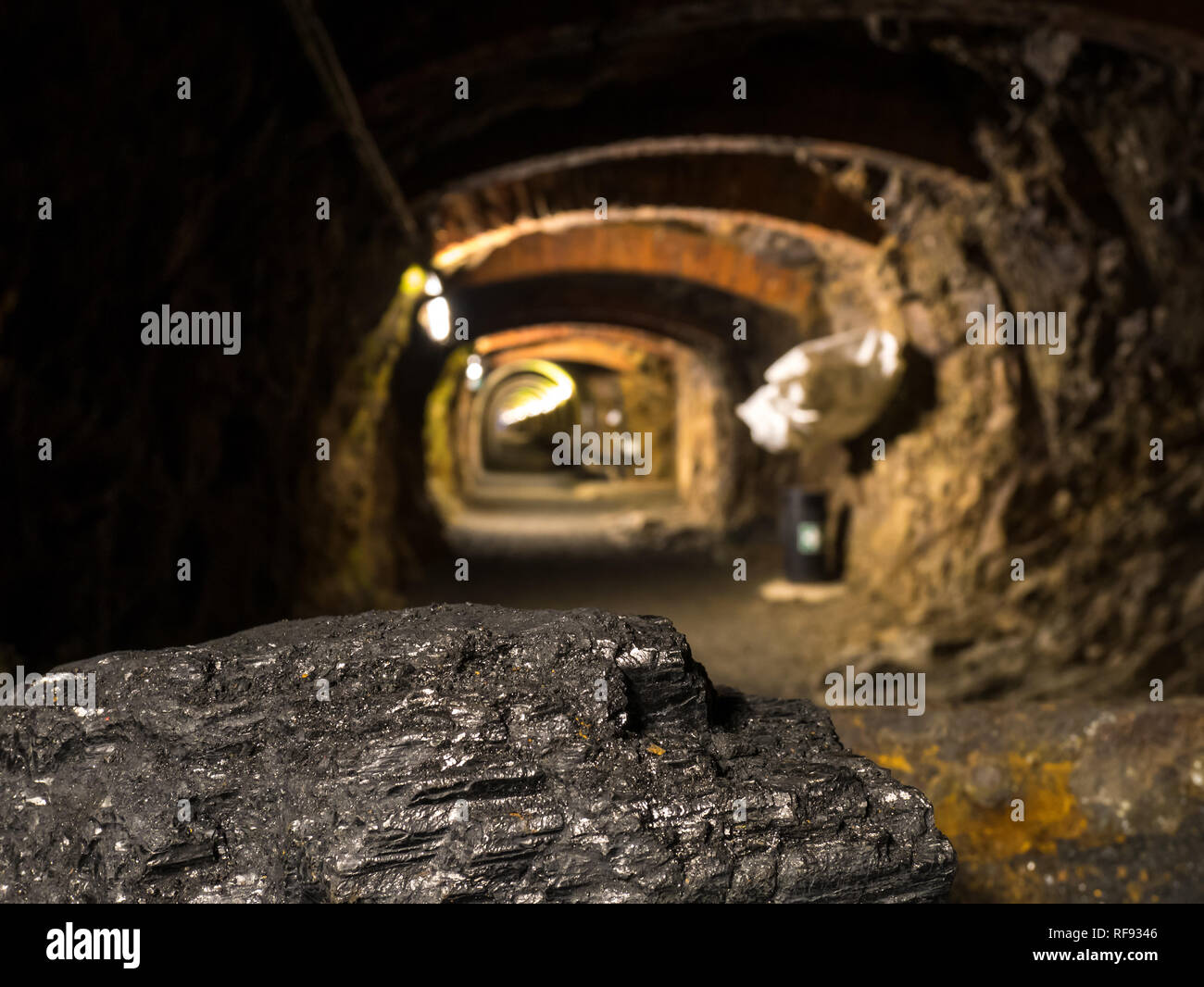 View of a mine shaft of the abandoned coal mine at the Museum für ...