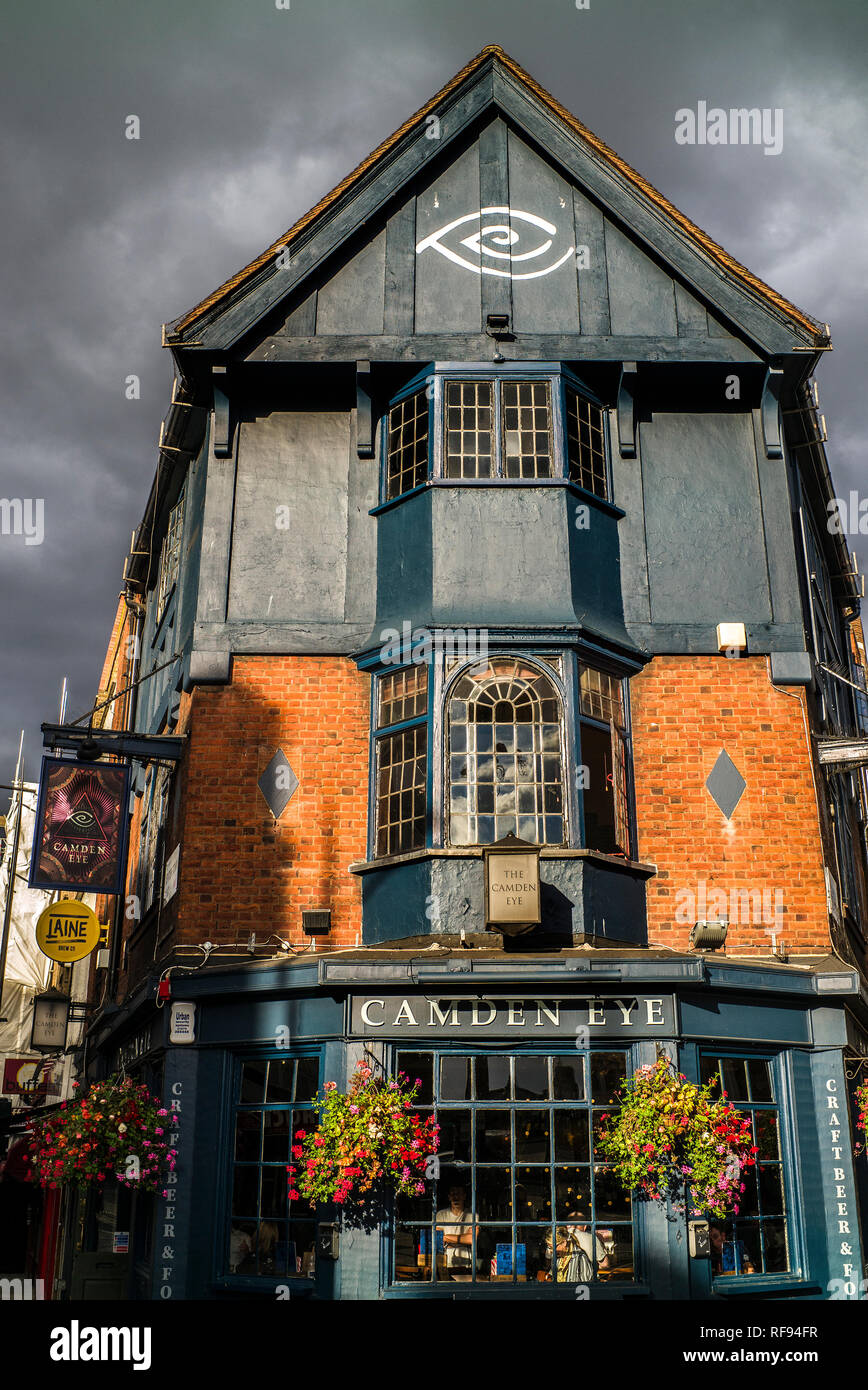 The Camden Eye pub in sunlight before the storm Camden town London UK ...