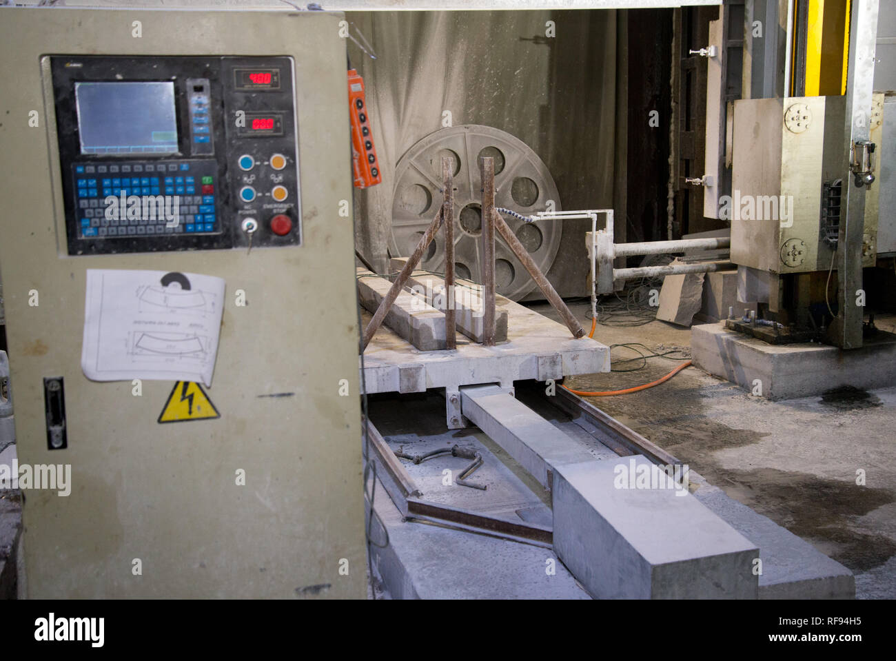 Industrial processing of natural stone. Dashboard in production ...