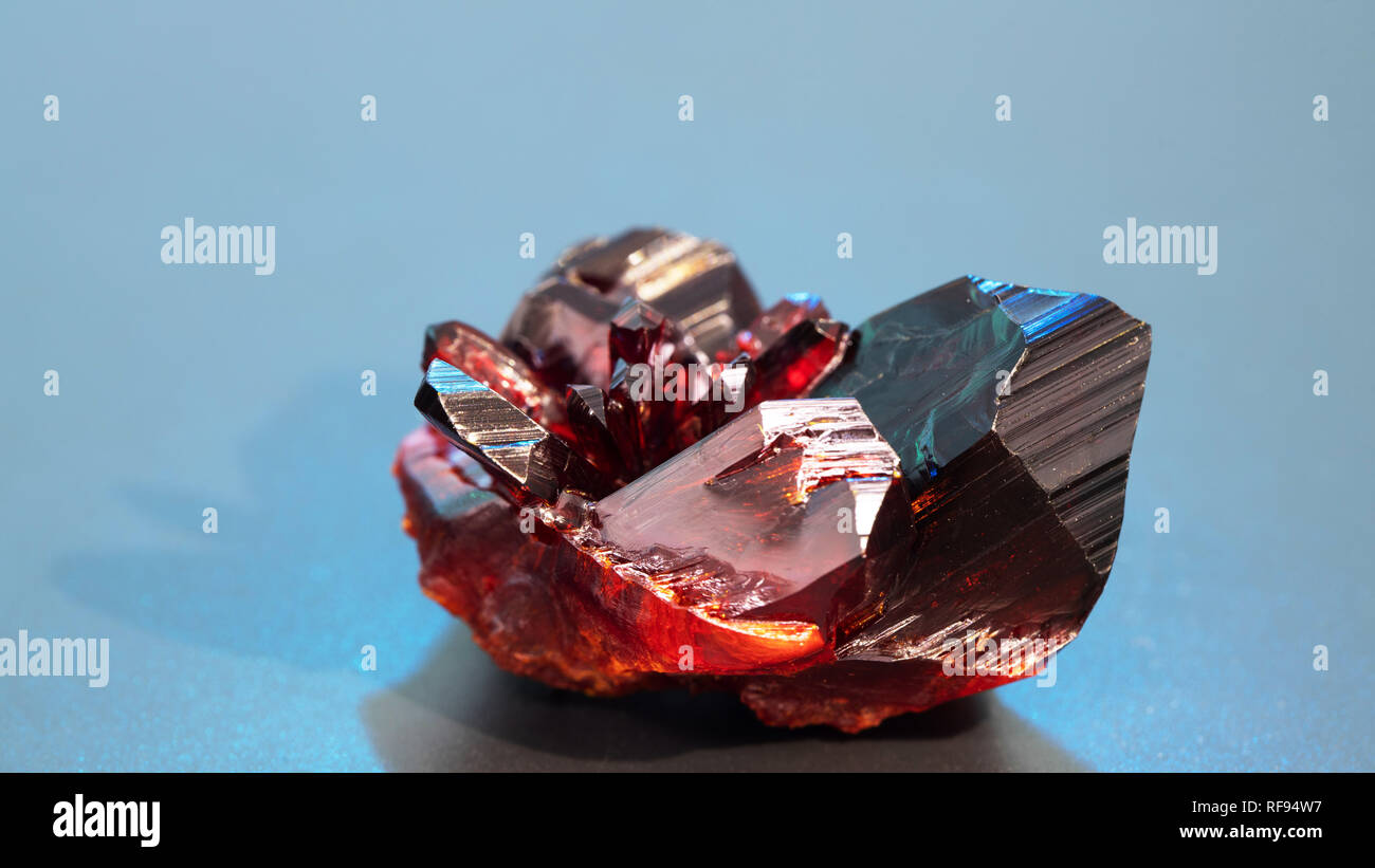 Natural raw red crystal. Natural red precious mineral stone Stock Photo ...