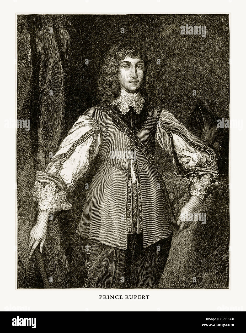 Rupert, Prince Rupert, English Victorian Engraving, 1887 Stock Photo ...